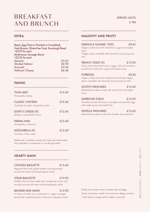 BREAKFAST MENU – Lydia Brasserie