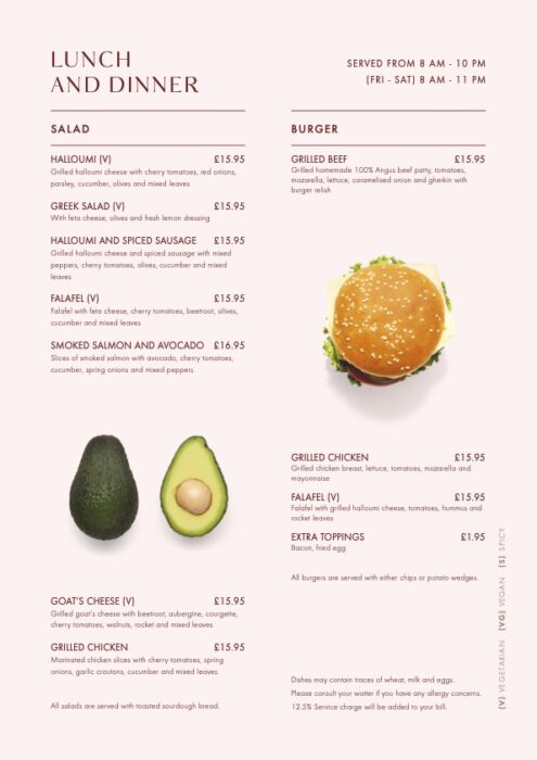 A LA CARTE MENU – Lydia Brasserie