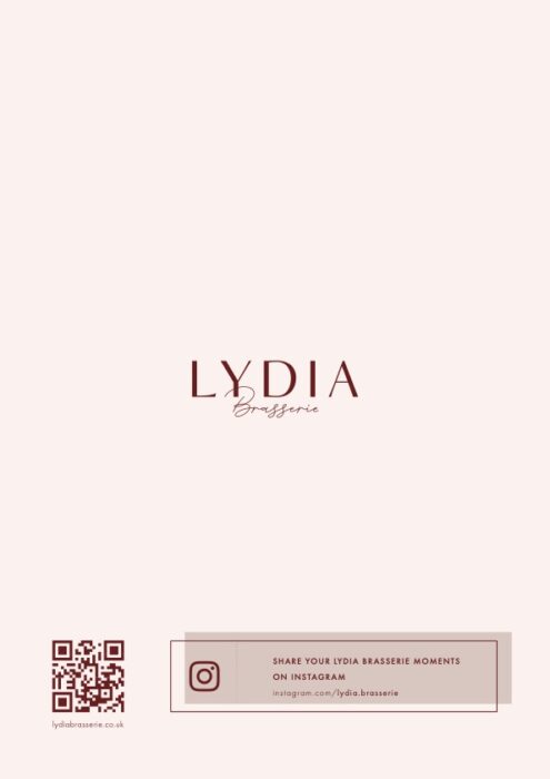 A LA CARTE MENU – Lydia Brasserie